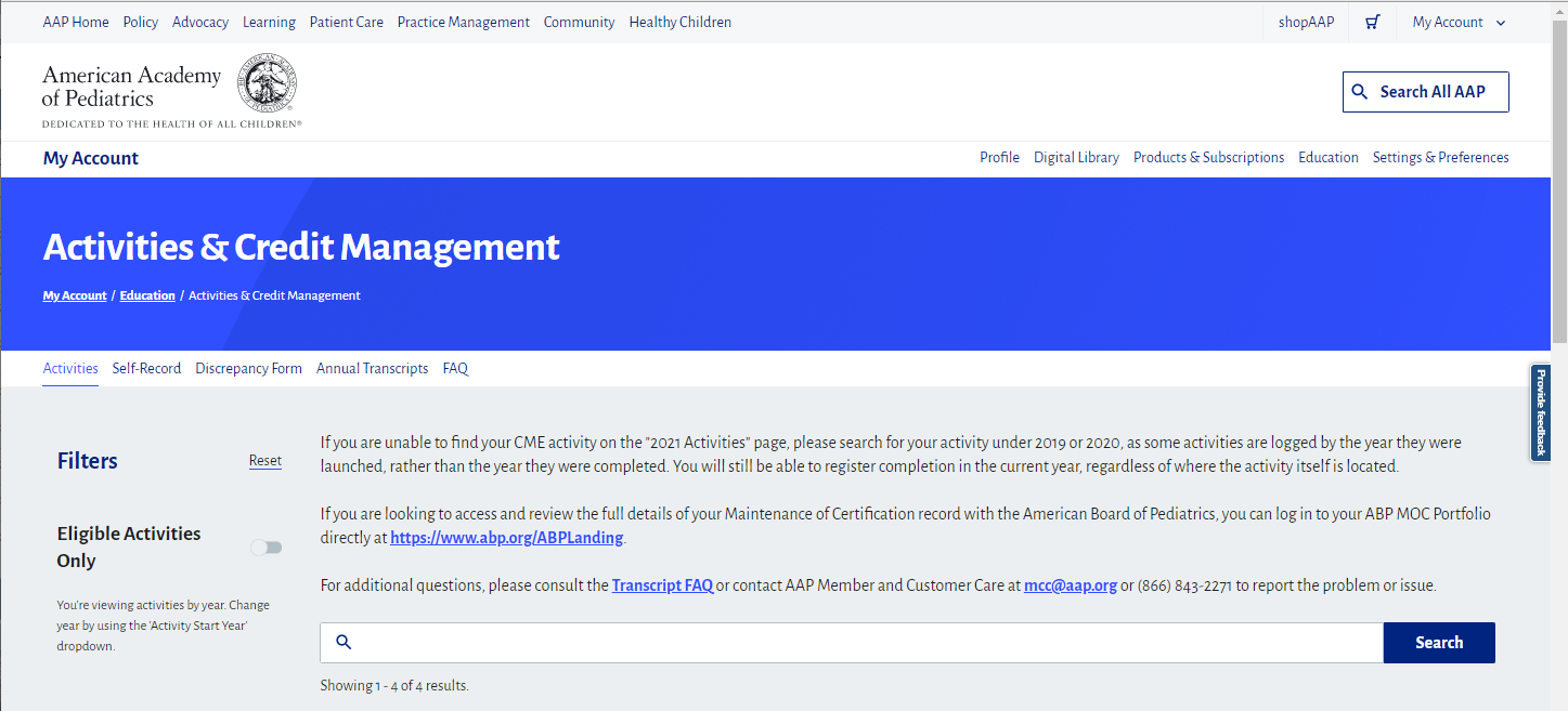 MOC Credit | Journals Gateway | American Academy of Pediatrics