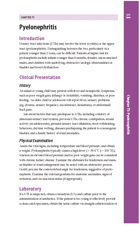 Pyelonephritis | Caring for the Hospitalized Child: A Handbook of ...