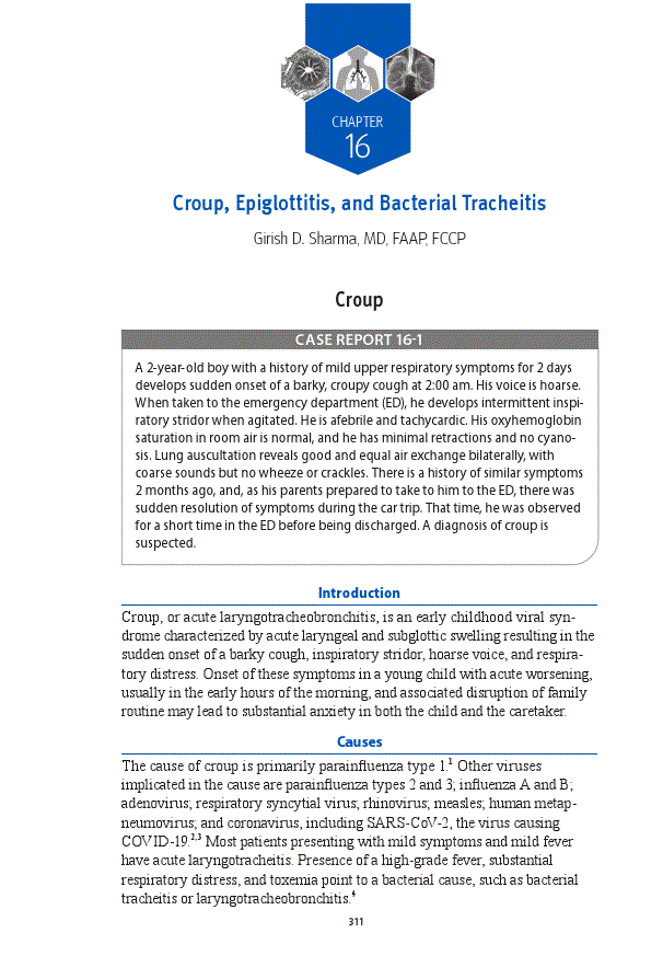 Croup, Epiglottitis, and Bacterial Tracheitis | Pediatric Pulmonology | AAP Books | American ...