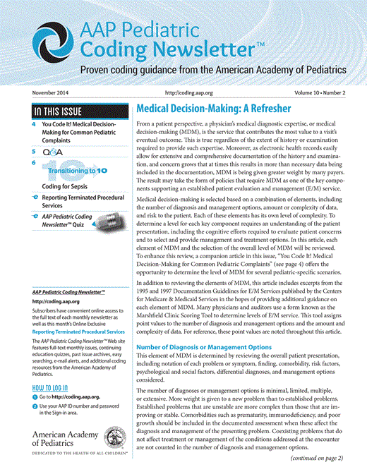 Medical Decision-Making: A Refresher | AAP Pediatric Coding Newsletter ...