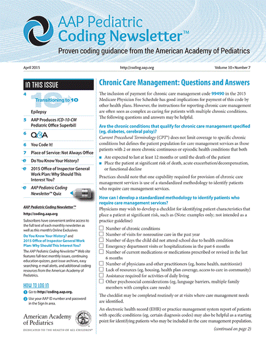 You Code It! | AAP Pediatric Coding Newsletter | American Academy of ...