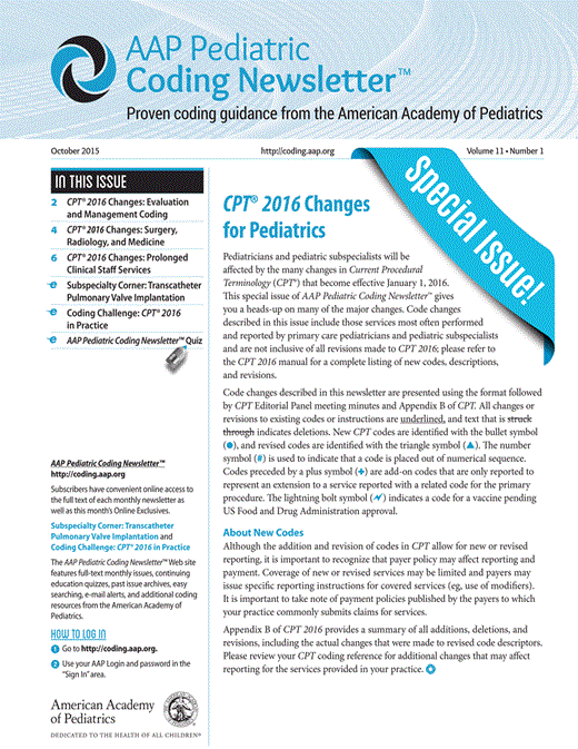 Coding Challenge: CPT® 2016 in Practice (Online Exclusive) | AAP ...