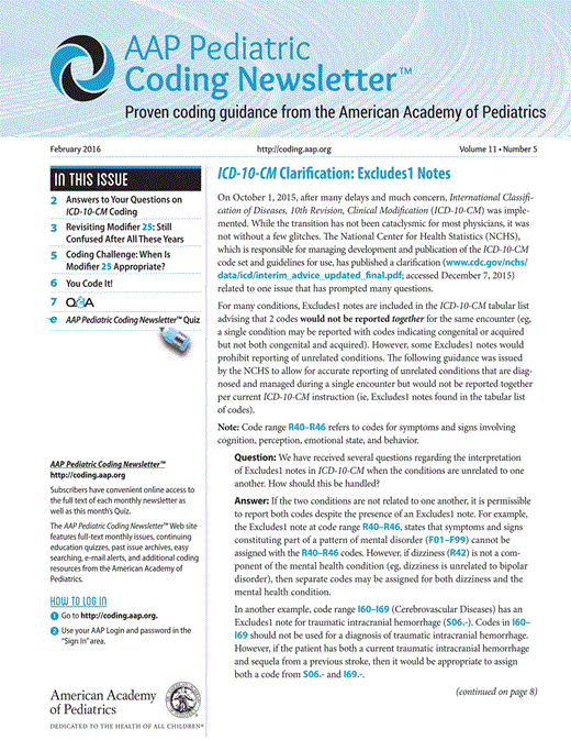 Answers to Your Questions on ICD-10-CM Coding | AAP Pediatric Coding ...