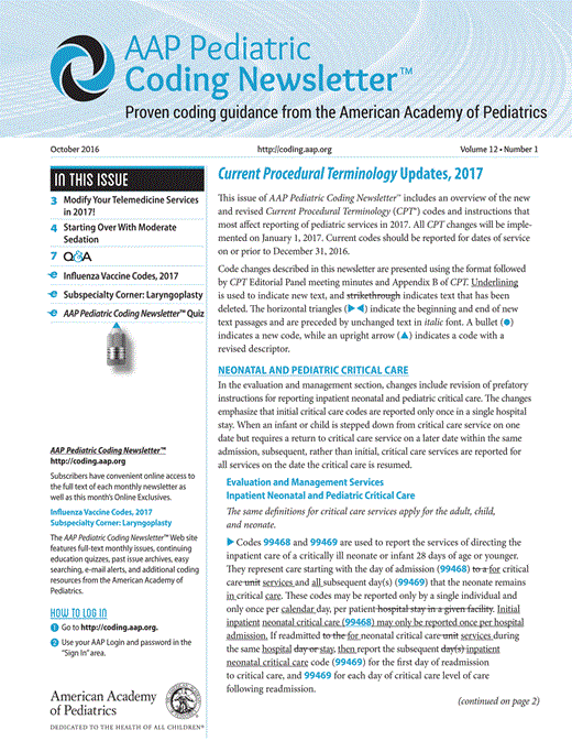 Influenza Vaccine Codes, 2017 (Online Exclusive) | AAP Pediatric Coding ...