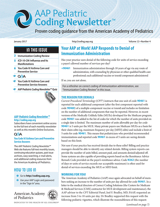 Immunization Coding Review | AAP Pediatric Coding Newsletter | American ...