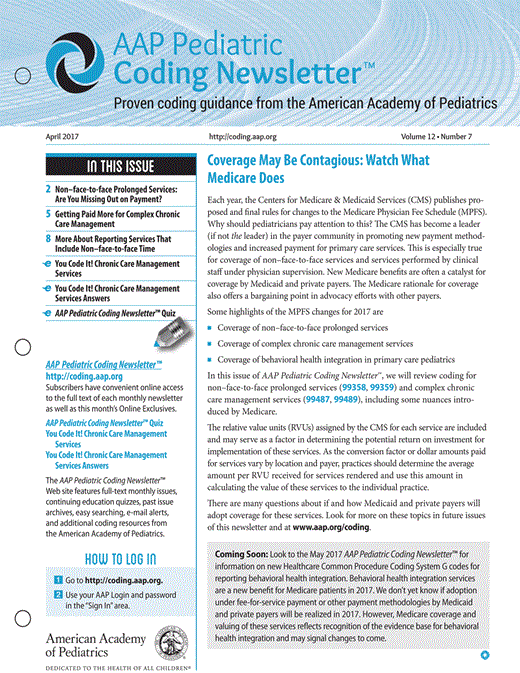 Volume 12 Issue 7 | AAP Pediatric Coding Newsletter | American Academy ...