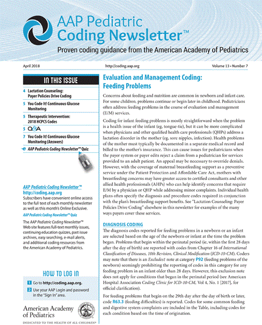 Evaluation and Management Coding: Feeding Problems | AAP Pediatric ...