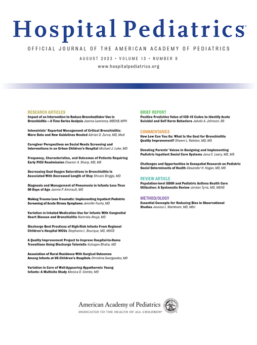 Decreasing Goal Oxygen Saturations in Bronchiolitis Is Associated With ...