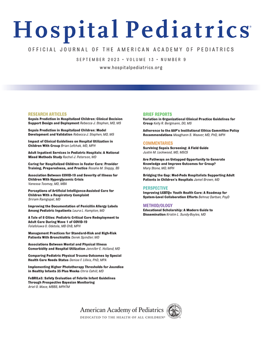 Impact of Clinical Guidelines on Hospital Utilization in Children With ...