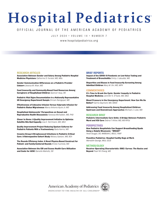 Pediatric Vital Signs Documentation in a Nationally Representative US ...