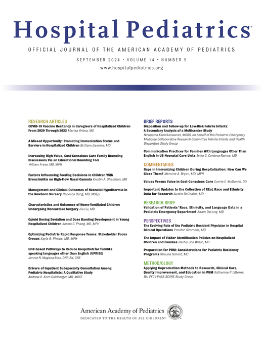 Optimizing Pediatric Rapid Response Teams: Stakeholder Focus Groups ...