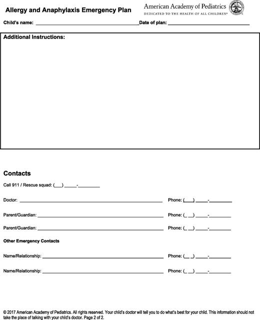 Guidance on Completing a Written Allergy and Anaphylaxis Emergency Plan ...