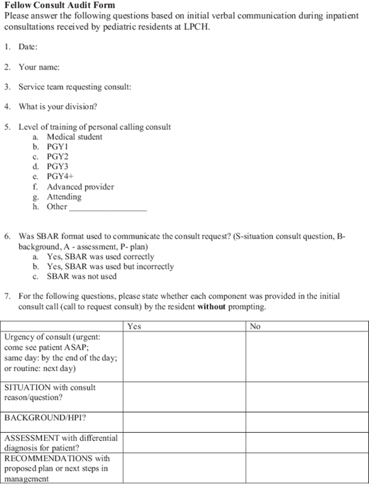 Improving Inpatient Consult Communication Through a Standardized Tool ...